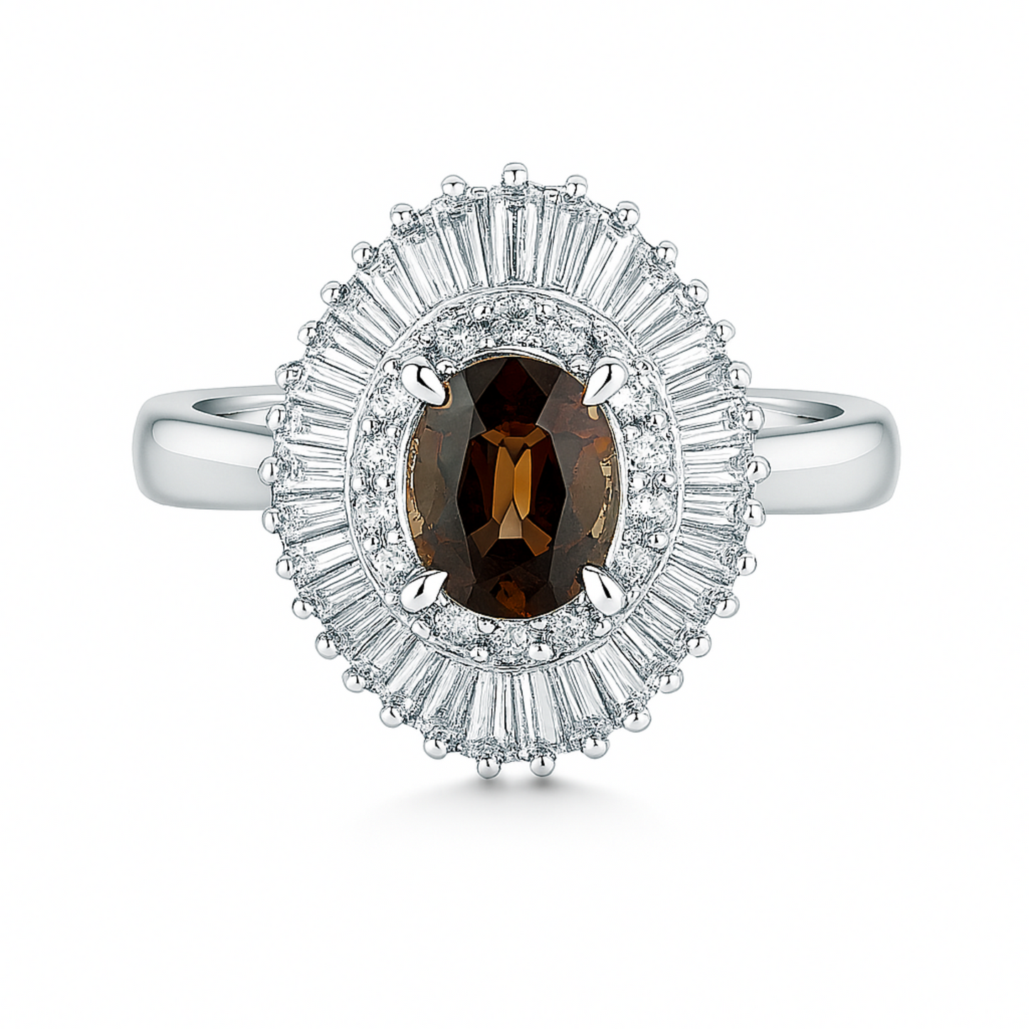 Platinum 0.98ct Oval Color Change Sapphire and Diamond Ring | TVON